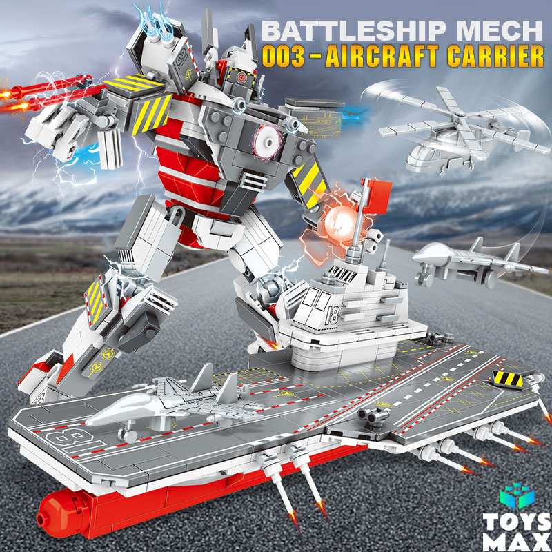 Aircraft Carrier Transformer Dual Mode Building Block Bricks 48cm Gift ...