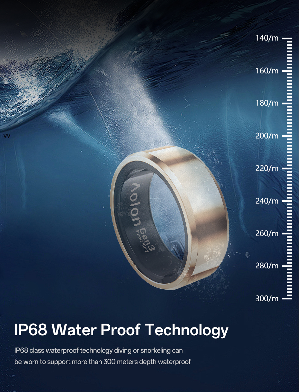 Aolon Gen3 Smart Ring Multifunctional Waterproof Fitness Heart Rate ...