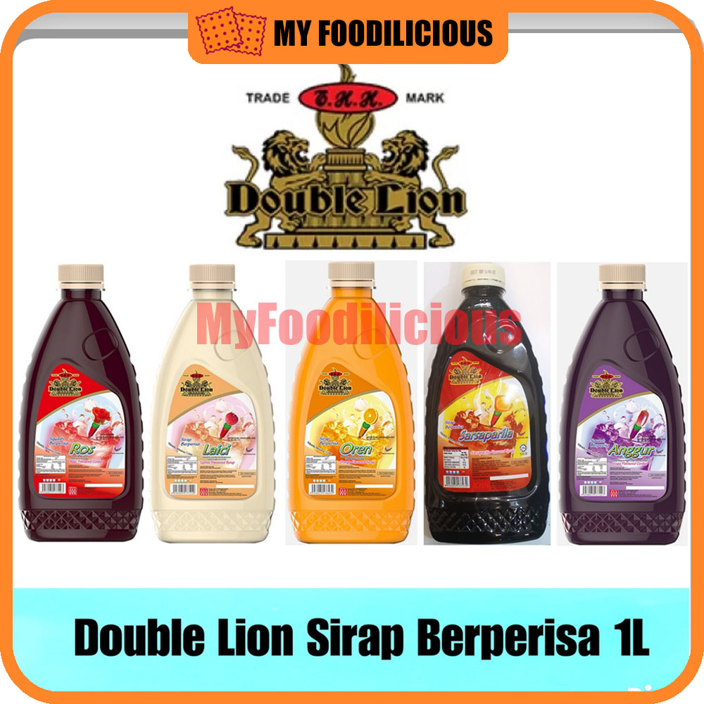 BC Double Lion Sirap Berperisa Oren 1L Flavoured Syrup Grape Rose ...