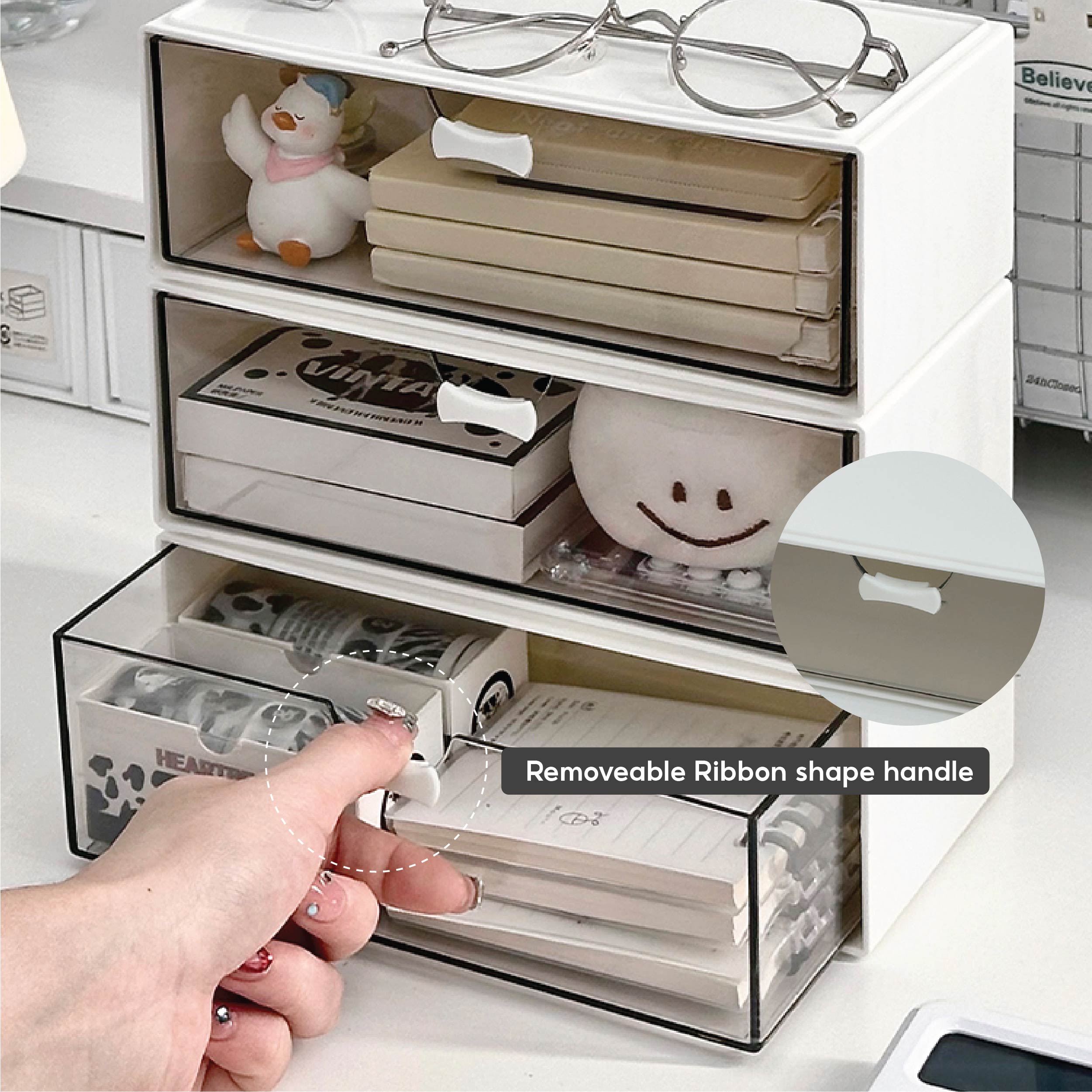 Desk Organiser Stackable Stationery Organizer Desktop Storage Box ...