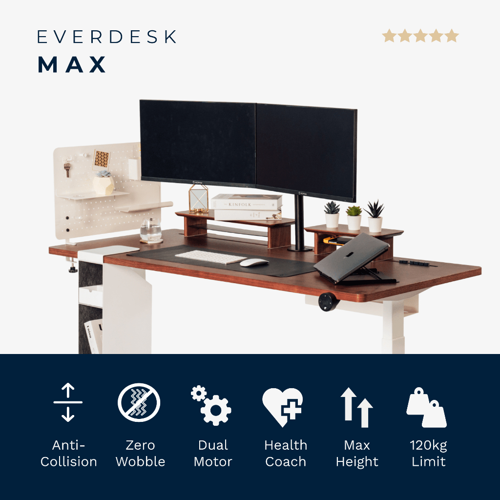 Ergotune EverDesk Max - Ergonomic Adjustable Table I Standing Desk I ...