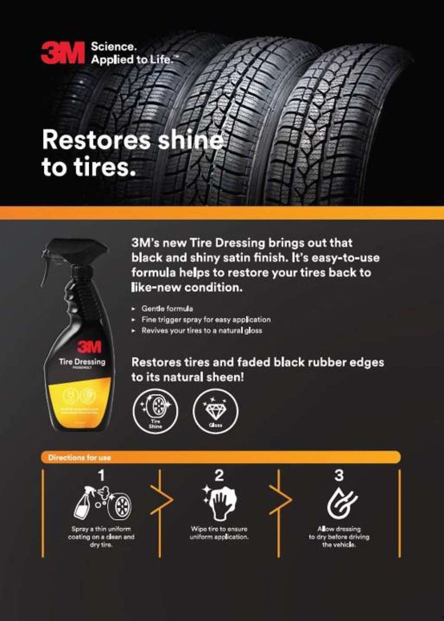 3M Tire Dressing 400ml Shine and Protection Enhancer UV Protection ...