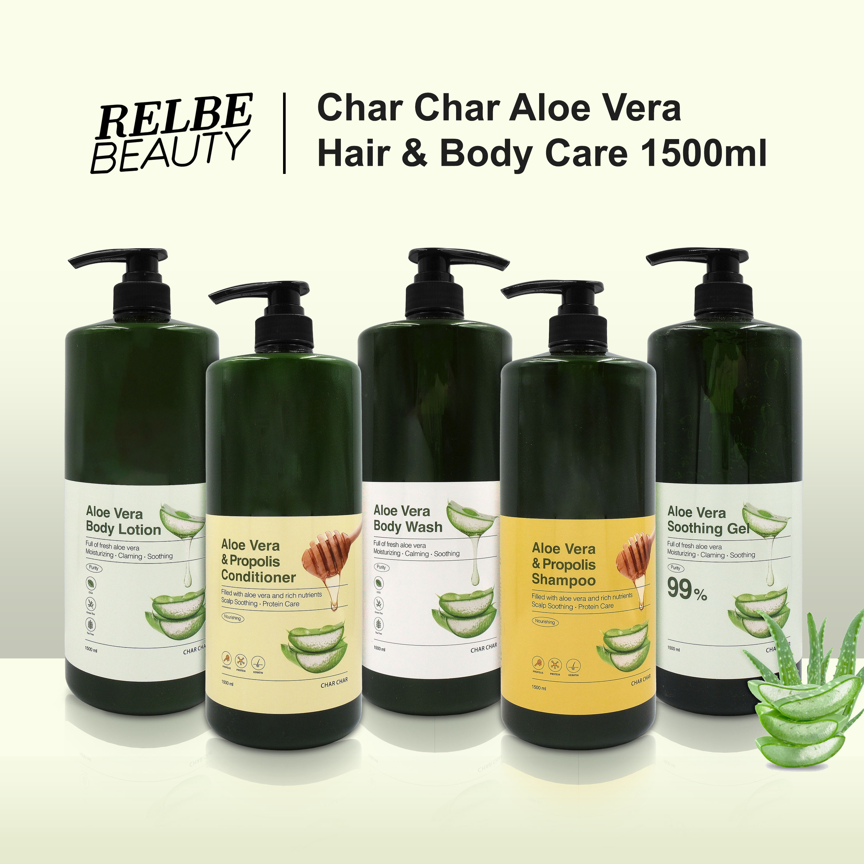 Char Char Aloe Vera Hair & Body Care 1500ml RELBE BEAUTY (Shampoo ...