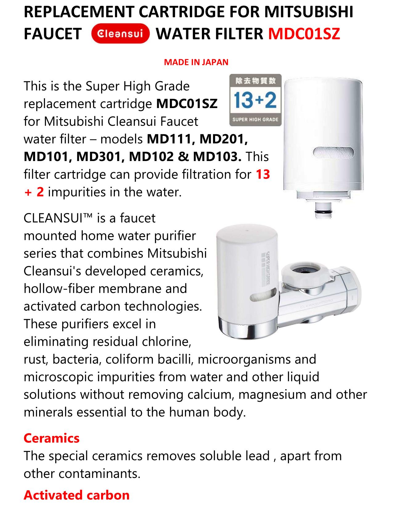 CLEANSUI MDC01 (1 piece) replacement cartridge for Cleansui water filte ...