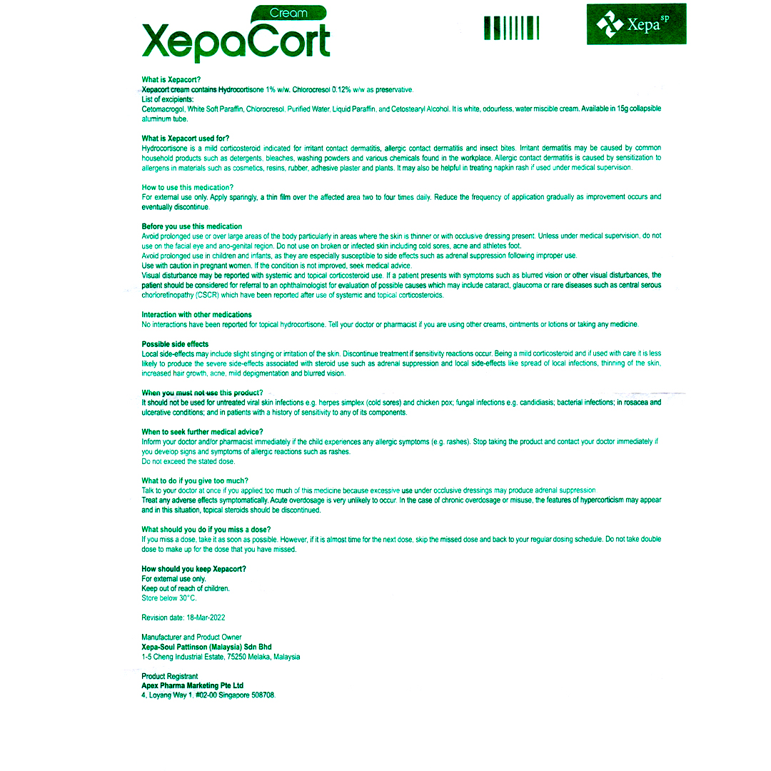 Xepacort Cream 15g | Shopee Singapore