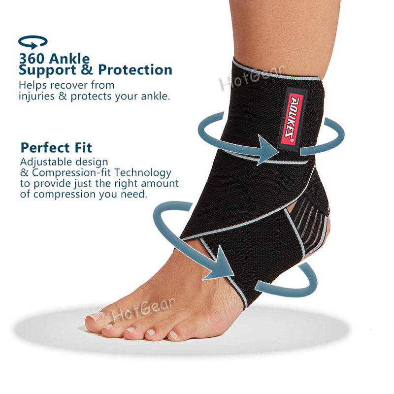 Compression Ankle Support Wrap Elastic Adjustable Nylon Foot Sleeve ...