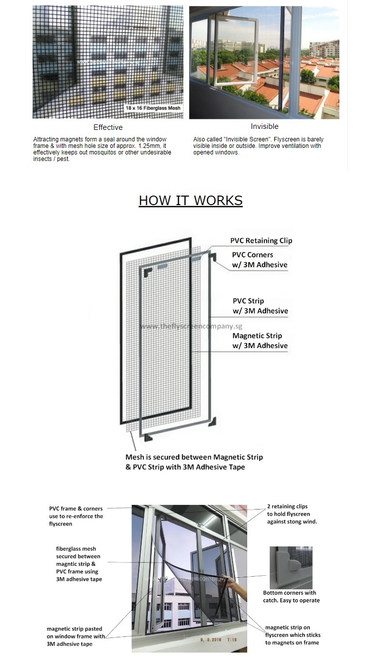 DIY Magnetic Flyscreen Kit / SG Seller Ready Stock / Black or Grey Mesh ...