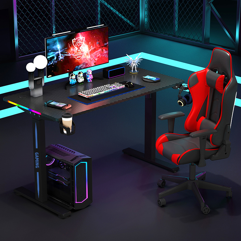 J4B Electric Height Adjustable PC Gaming Computer table RGB Light ...
