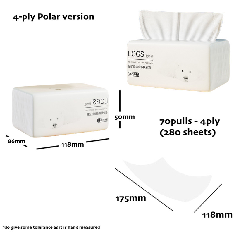 10pcs 4ply Facial Tissue Gentle Tissues Paper for Home and Office ...