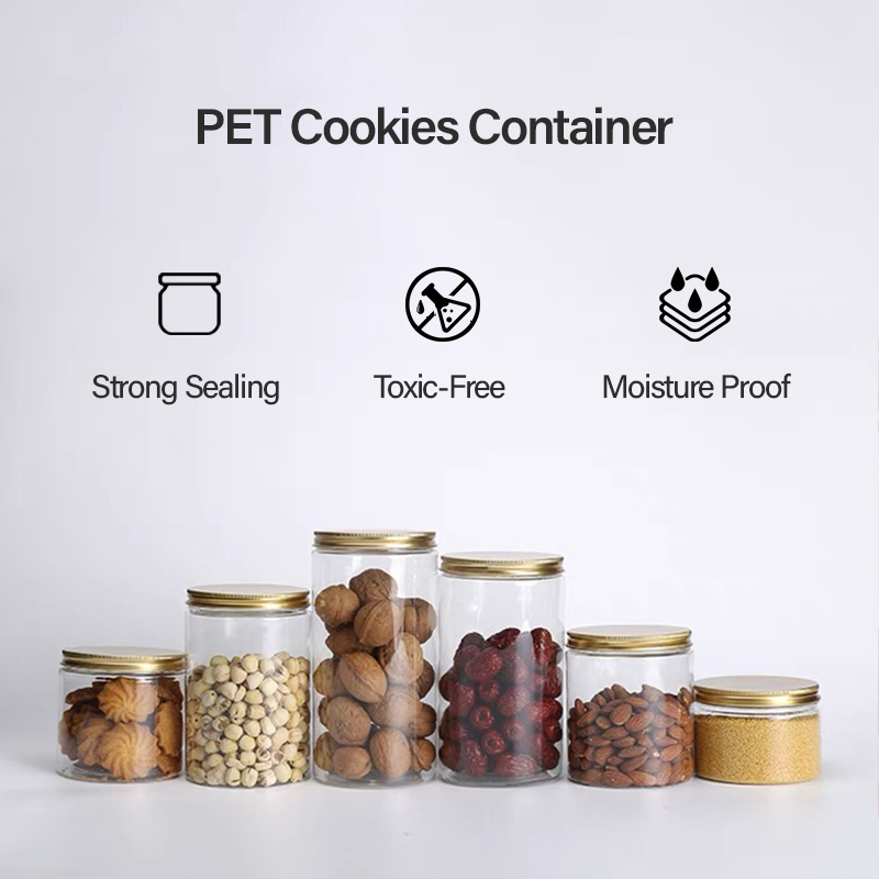 1pc Cookies Container plastic Jar with lid Plastic Disposable ...
