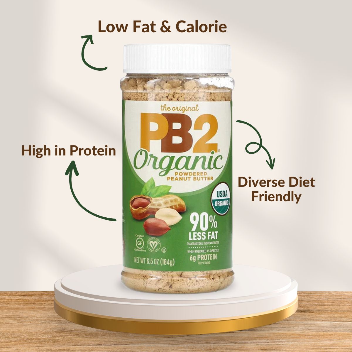 PB2 Foods, The Original PB2, Powdered Peanut Butter, Original, 6.5 oz ...