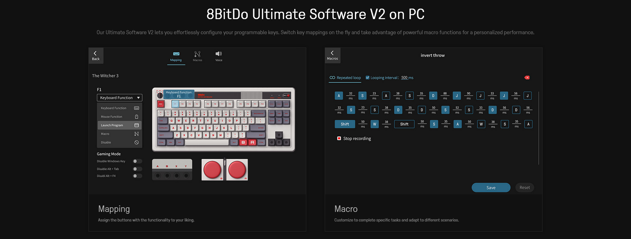 8BitDo Retro Mechanical Keyboard, Bluetooth/2.4G/USB-C Hot Swappable ...