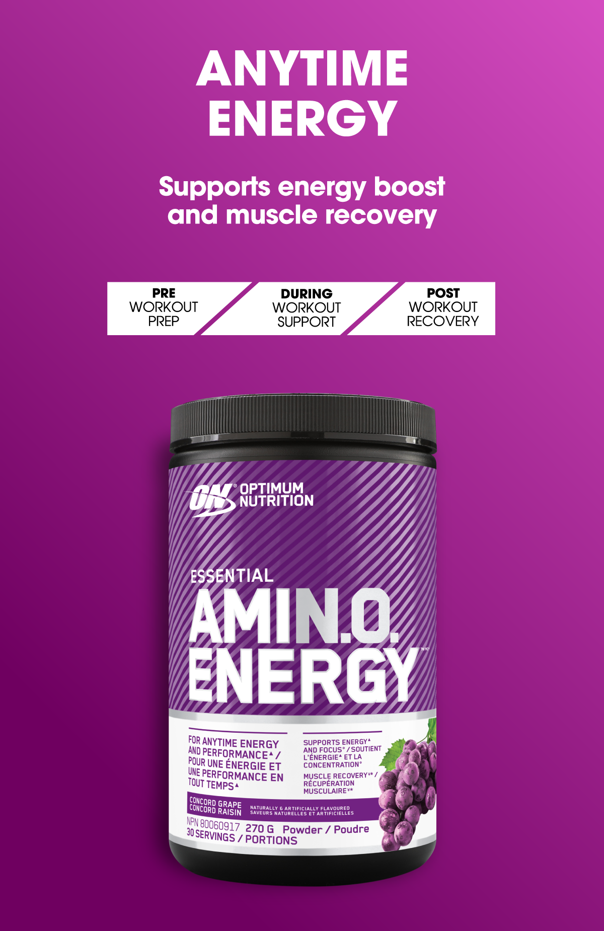 Optimum Nutrition Essential Amino Energy - Concorde Grape (Sachet Pack ...