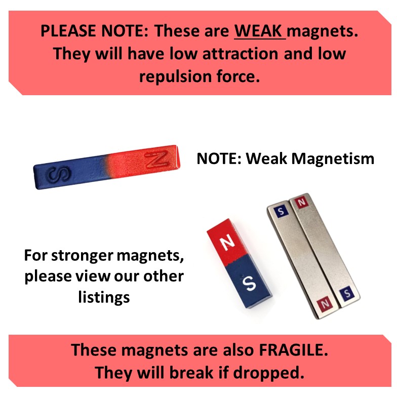 Educational WEAK Magnets - Ceramic Bar Ring UShape Horseshoe Attract ...