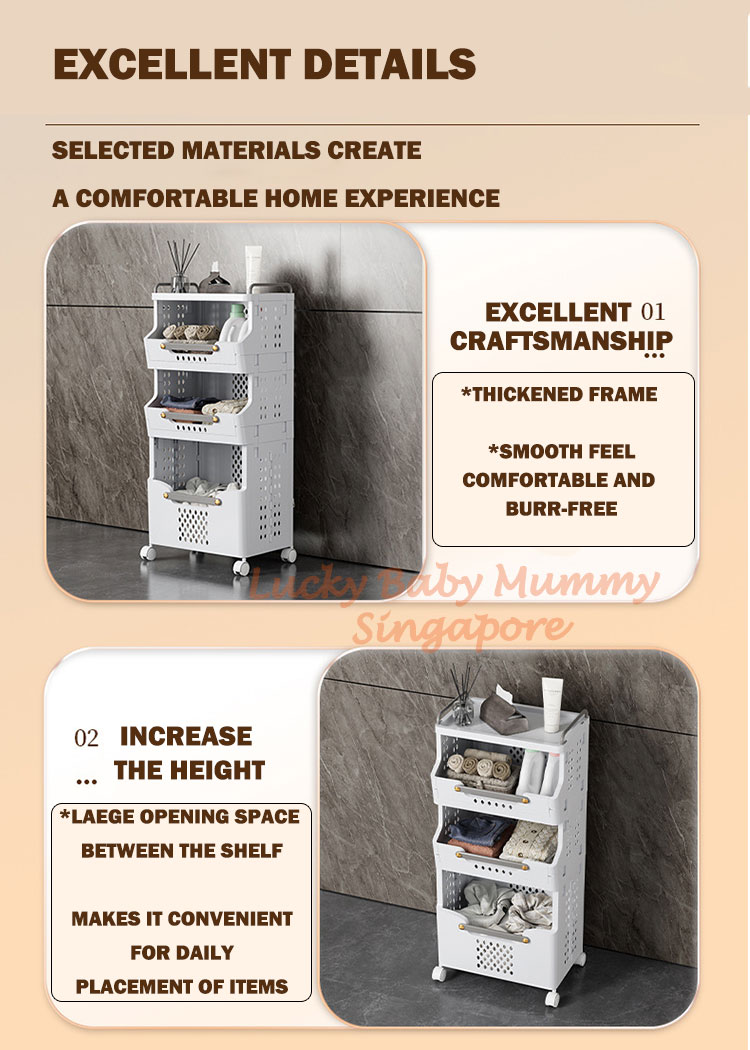 Movable Laundry Storage Rack, Minimalist Integrated Space-Saving ...