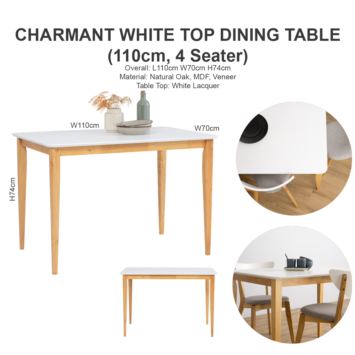 (SG Ready Stock) Scandi Wooden Dining Table | Sits 4-6 people (Free ...