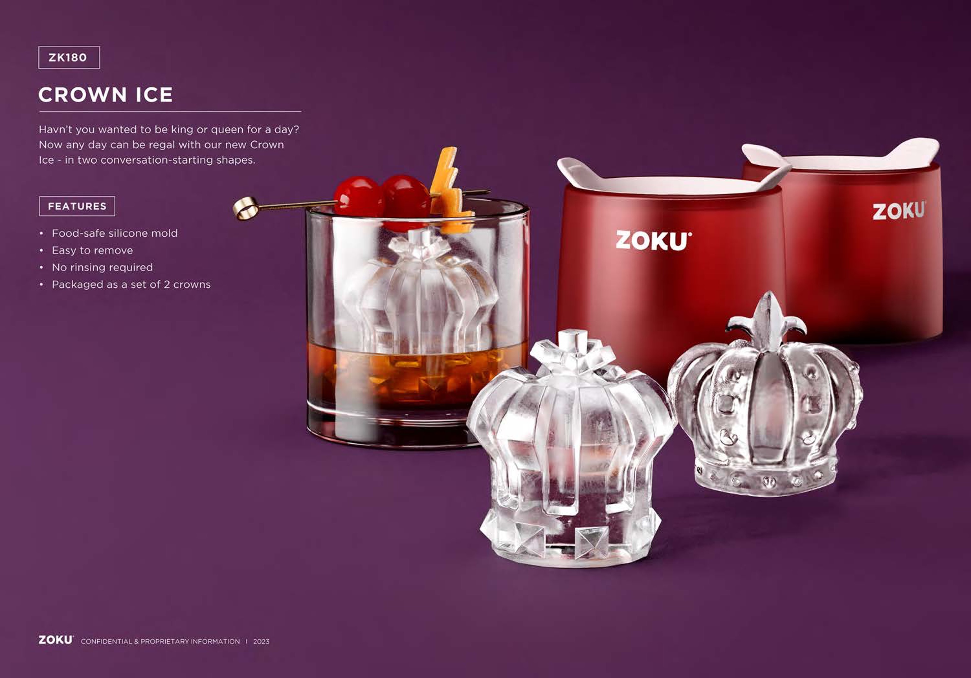 Zoku Cocktail Ice Moulds (Set of 2 Moulds) -Food Grade Silicone molds ...