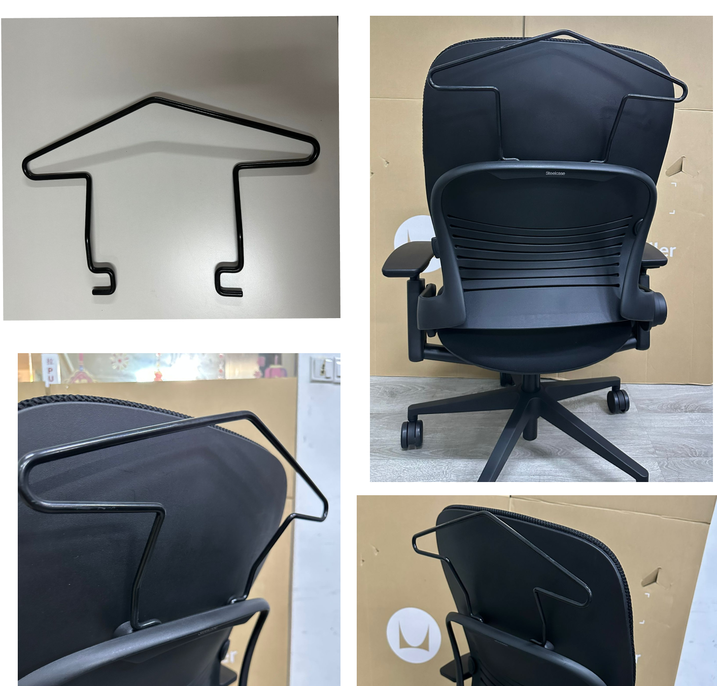 Steelcase Leap Chair Coat Hanger, Black Colour - Newstar Furniture ...