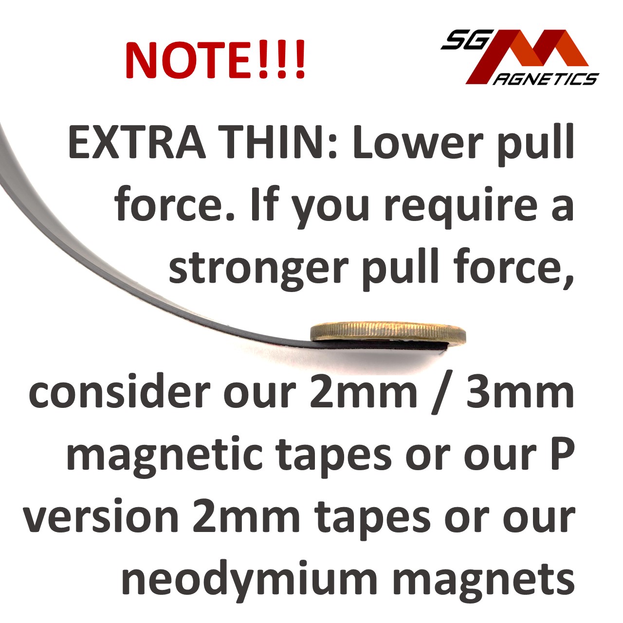 1mm Flexible Magnet Tape - 0.1cm Thin WEAK Magnetic Tape with 3M ...