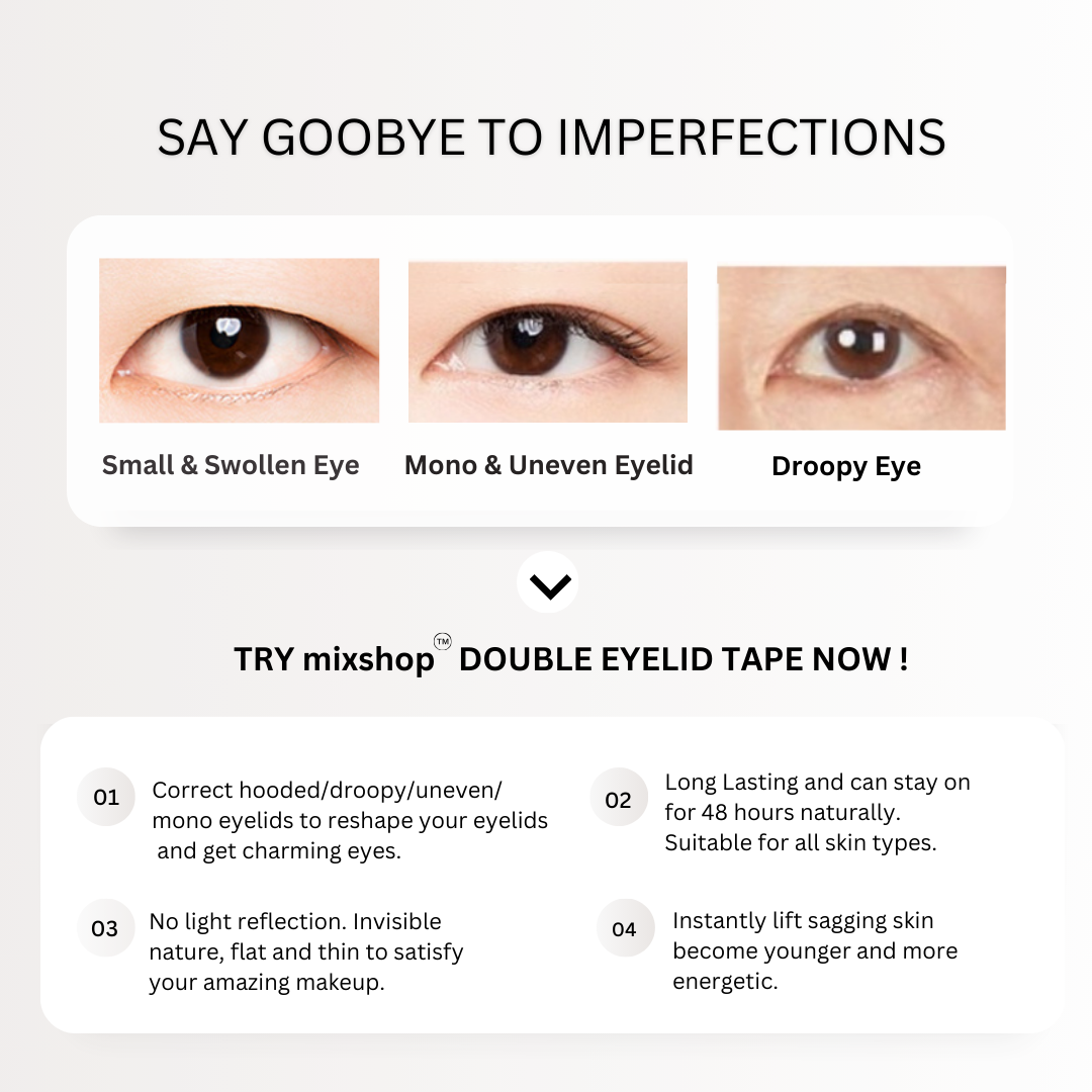 mixshop Invisible Double Eyelid Tape, Double Eyelid Sticker [SG READY ...