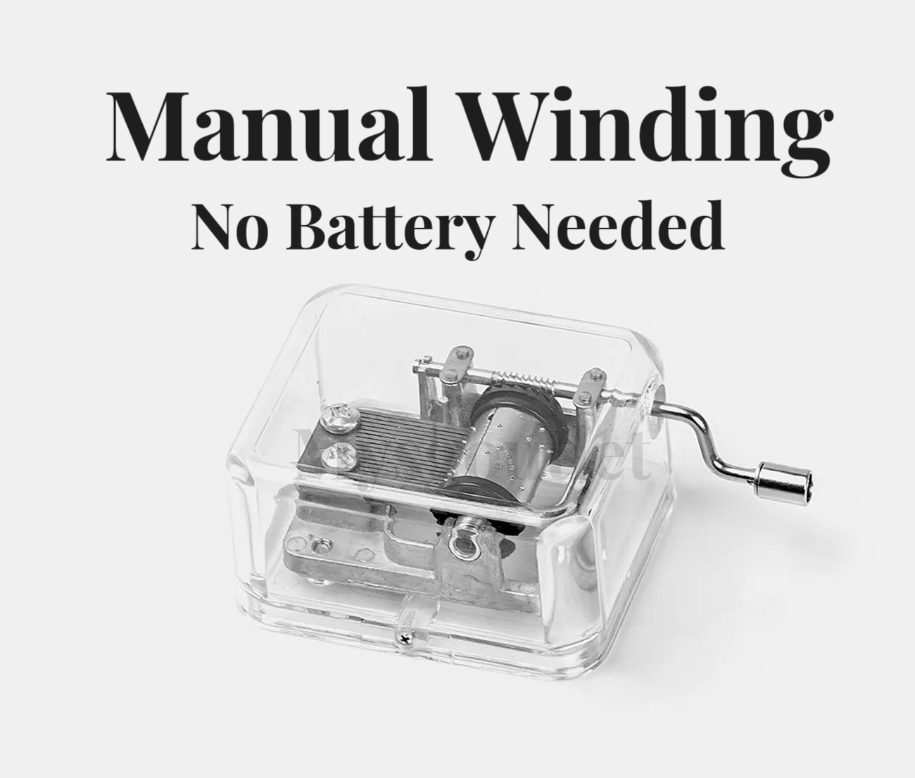 SG Stock Acrylic Music Box Manual Winding Music Toy Wind-Up Movement ...
