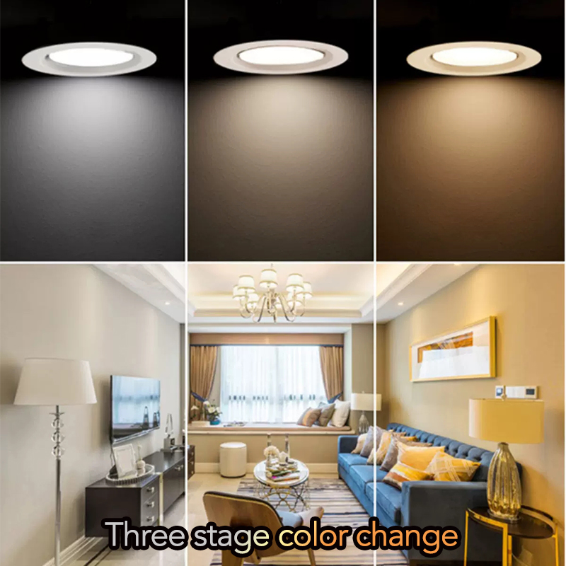 FSL Brand 3 Color LED Slim Round panel light downlight 6w/9w/15w Tri ...