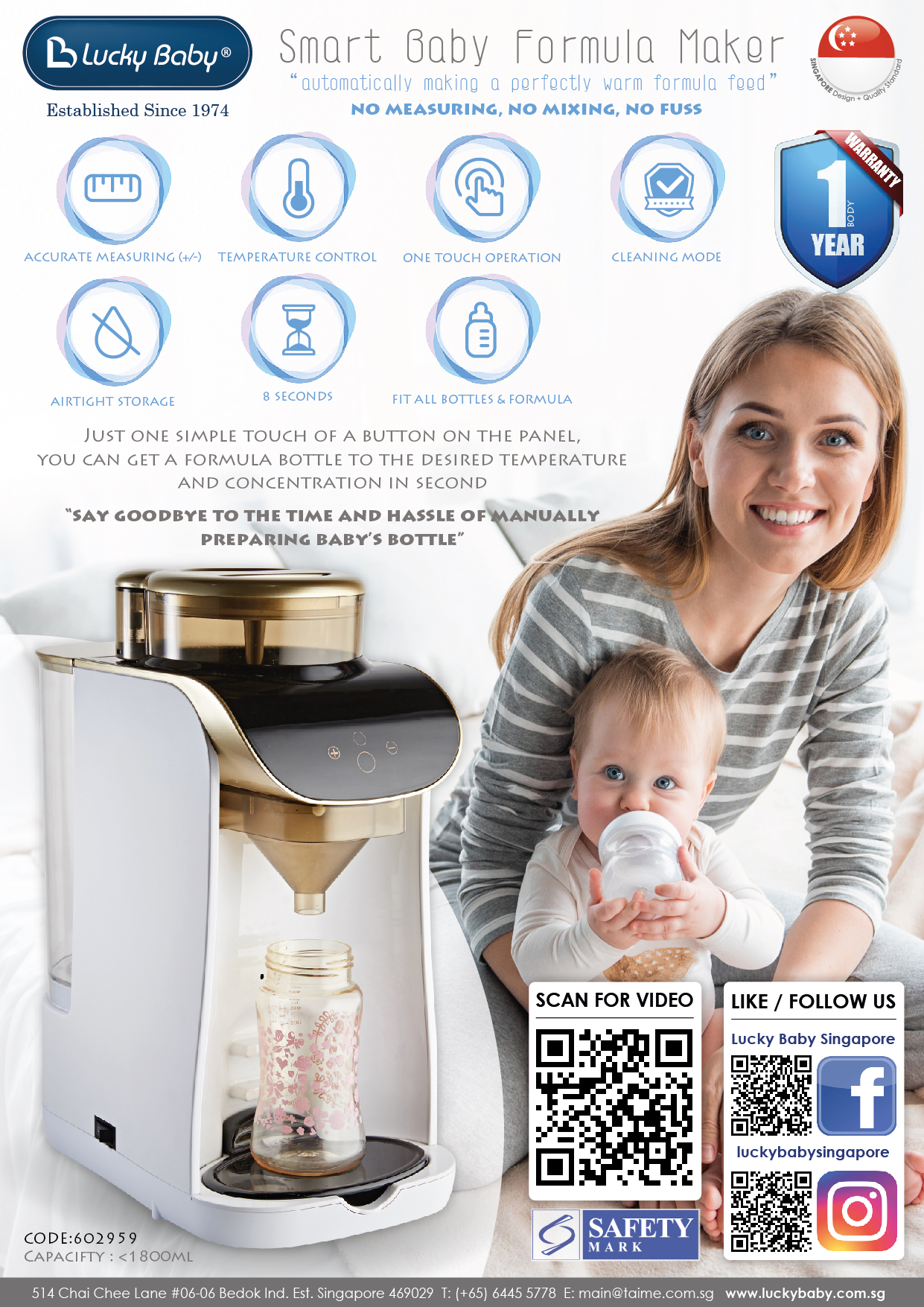 [FREE GIFT] Lucky Baby Xpresso Milk Smart Baby Formula Maker (2 Design ...