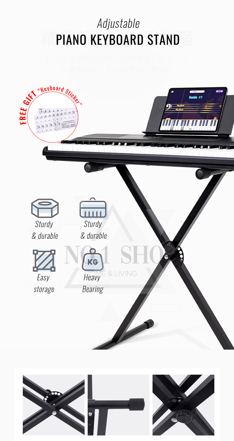 🇸🇬 Heavy Duty Double-X Keyboard Stand Adjustable & Portable Digital ...