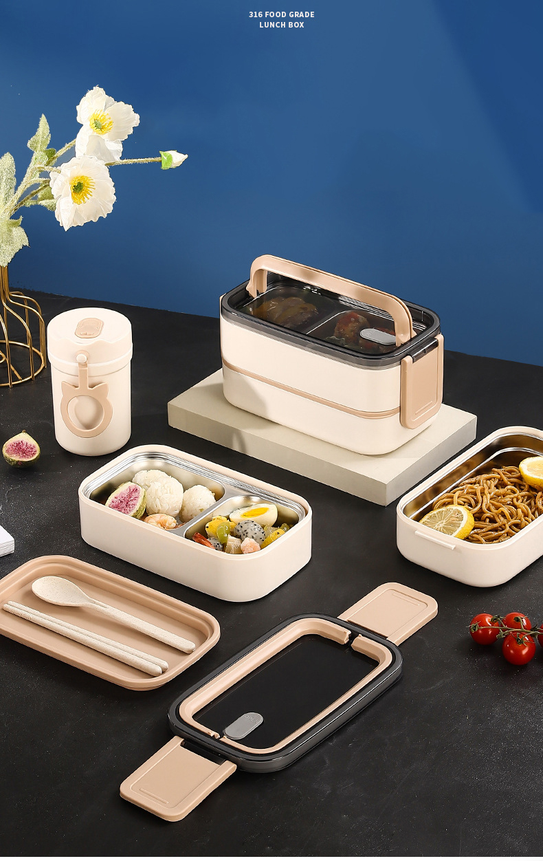 🇸🇬【SG stock】Dual Heat Stainless Steel Lunch Box Suitable for Microwave ...