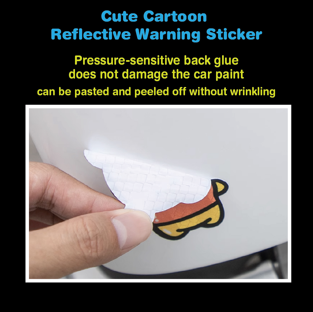 Cute Cartoon Reflective Warning Sticker | Shopee Singapore
