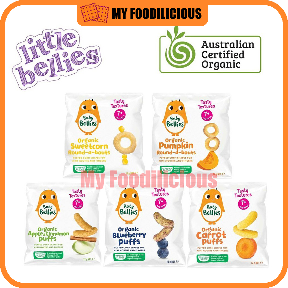 Little Bellies Organic Baby Puff Round A Bouts Healthy Snack Rice Cereal Food Superfood ...