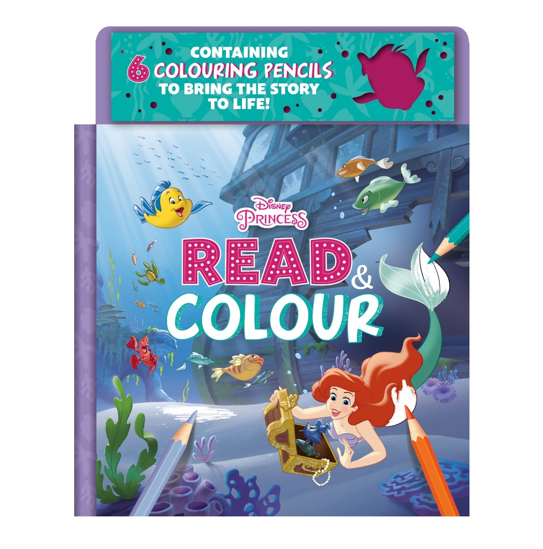 Disney Princess Ariel Read & Colour Book For Kids with 6 colouring ...