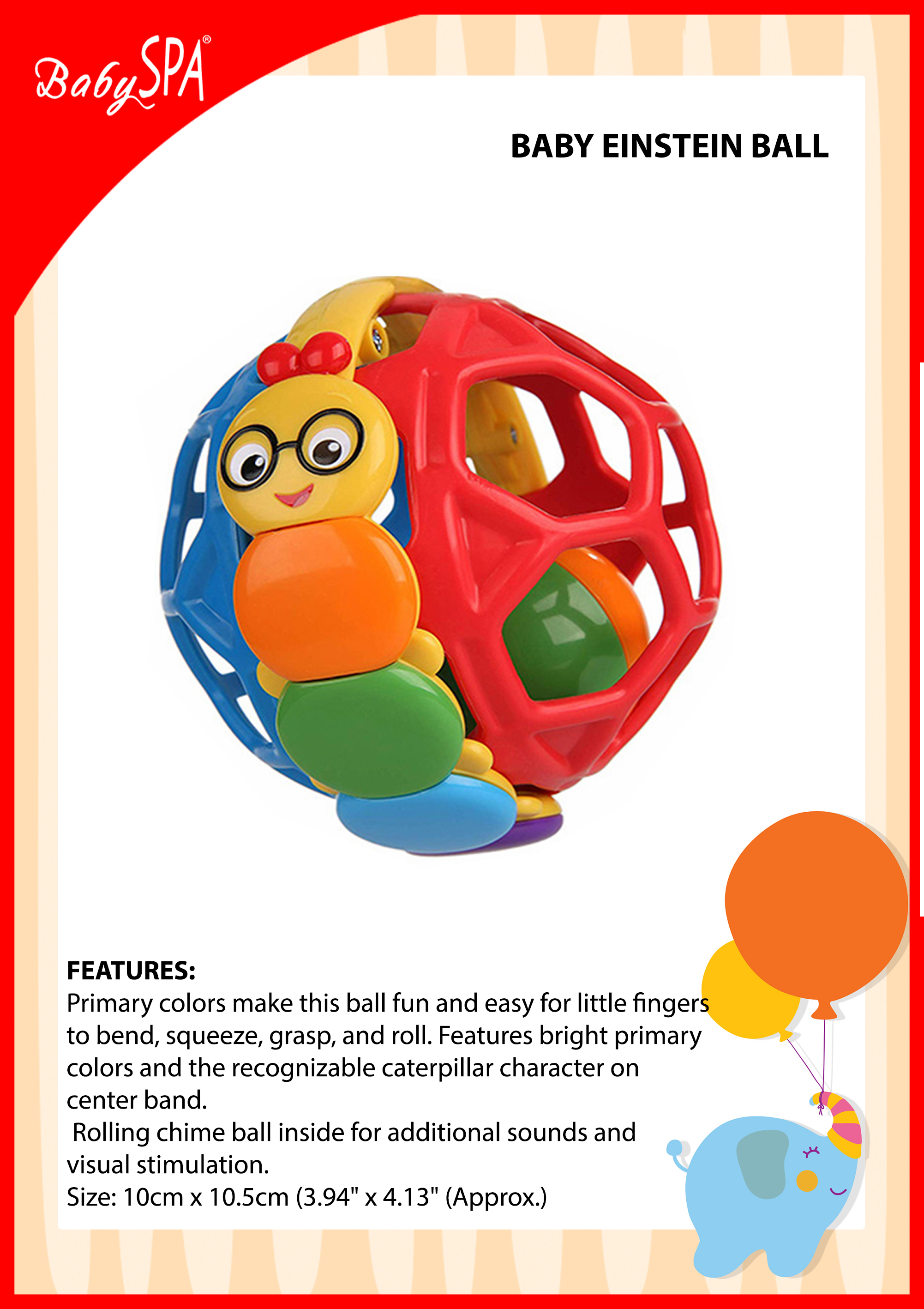 ♥♥♥ BabySPA Colorful Einstein Bendy Ball Fun Educational Toy for ...