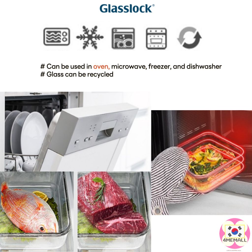 Glasslock Smart Pure Oven Safe Glass Airtight Container Beige Food ...