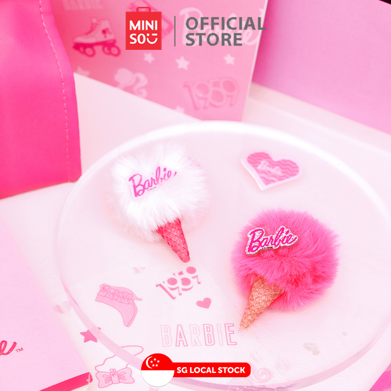 MINISO Barbie Collection Cute Keychains (Ice Cream/Heart Plush/Heart ...