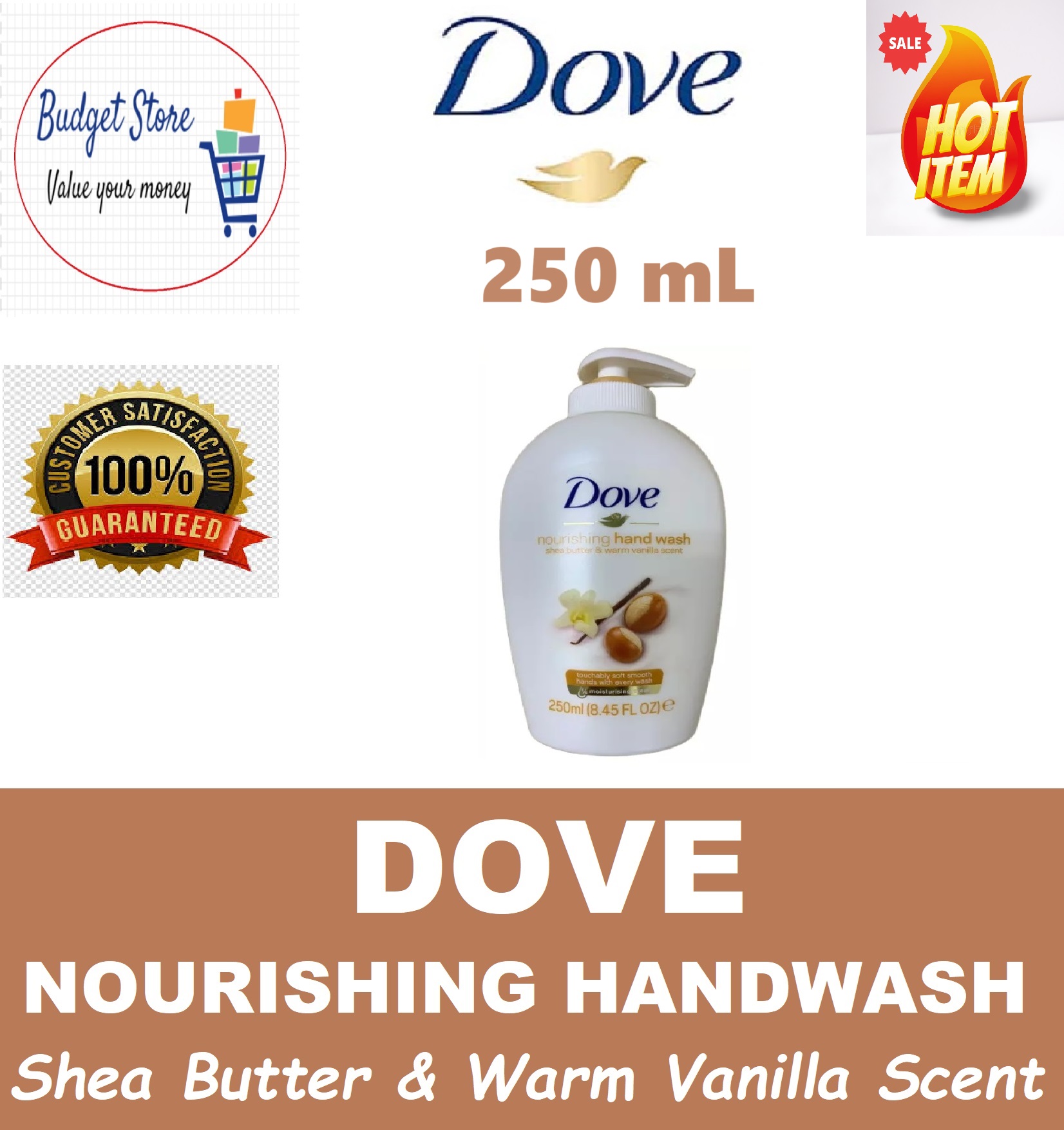 Dove Nourishing Handwash Shea Butter & Warm Vanilla Scent - 250 mL ...