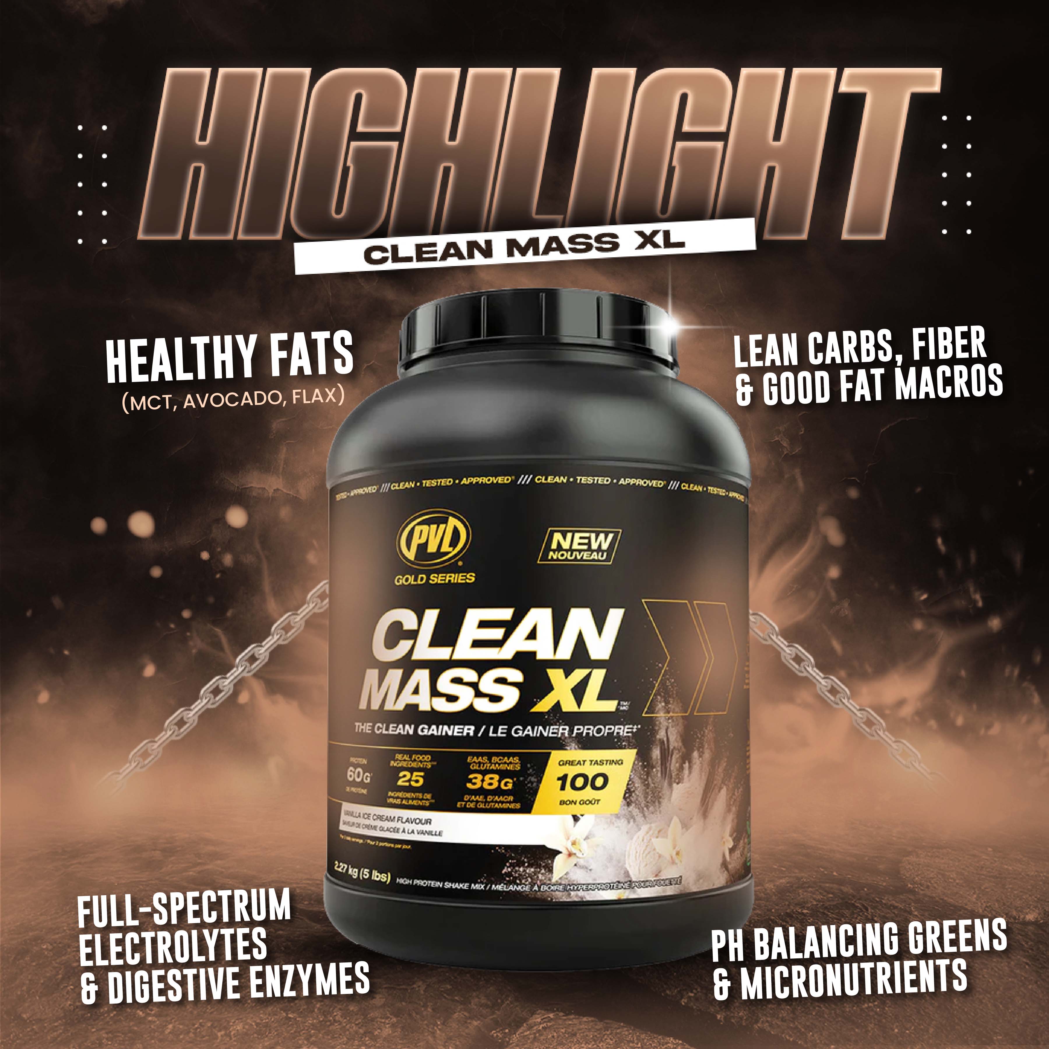 PVL Clean Mass XL, Weight Gainer Protein Powder, EAAs, BCAAs ...