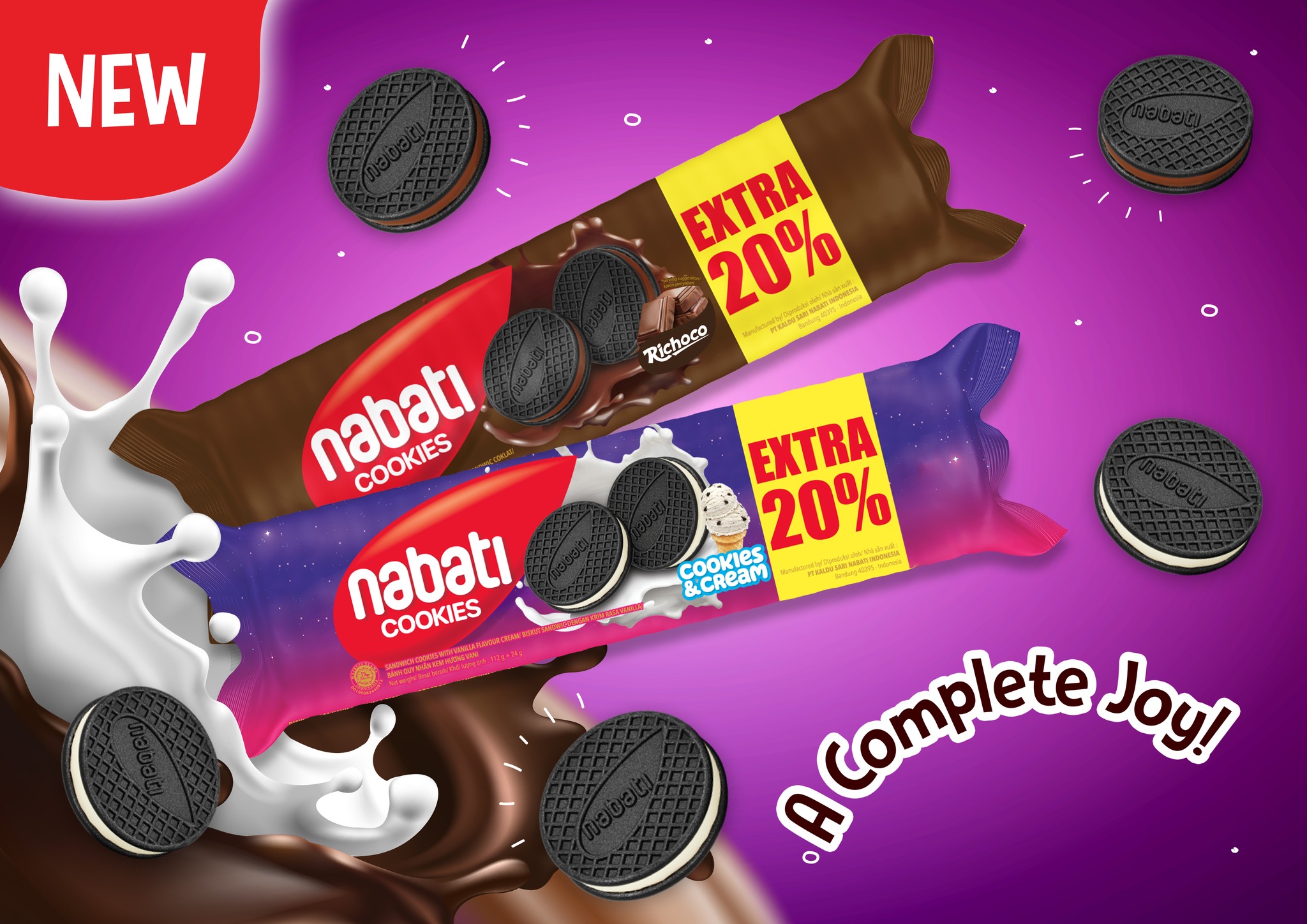 NABATI Cookies Richeese Richoco Cookies & Cream Cheese Chocolate Choco ...