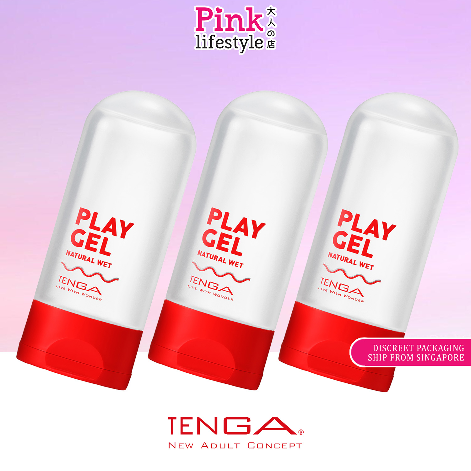 [Bundle of 3] Tenga Play Gel Natural Wet Masturbation Lubricant Lotion ...