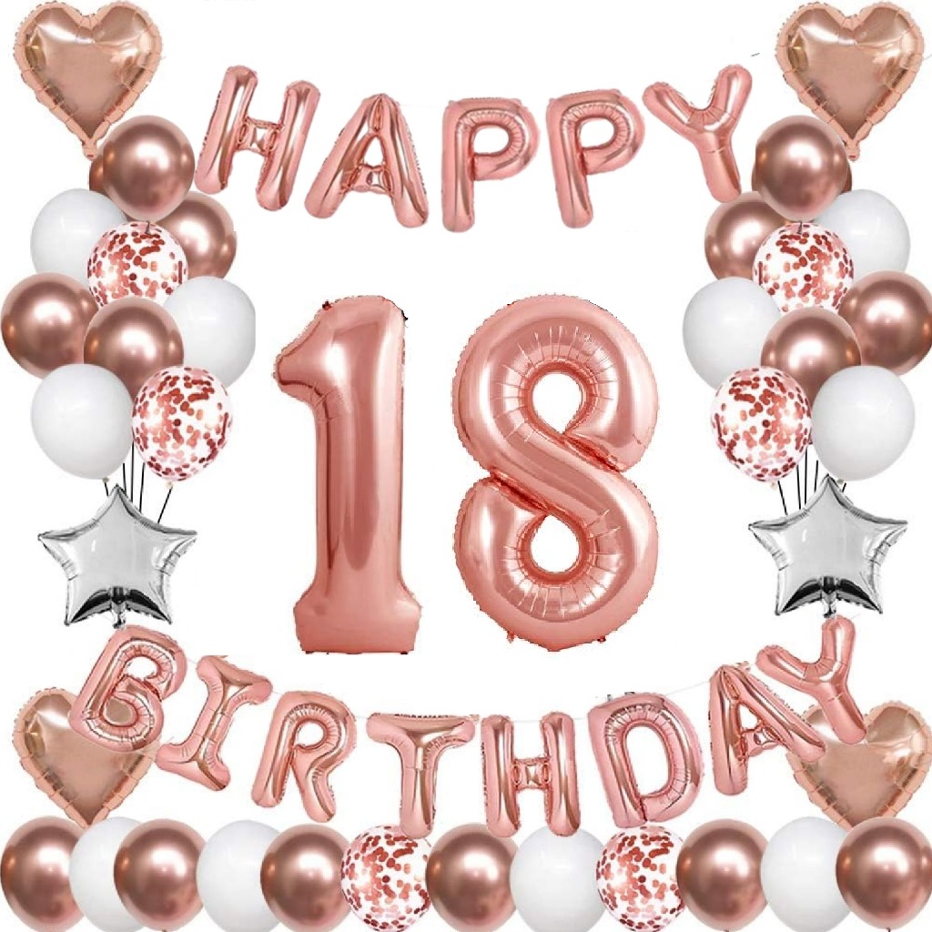 (SG Seller) 18th Birthday Decorations, 18th Birthday Balloon, Sweet ...