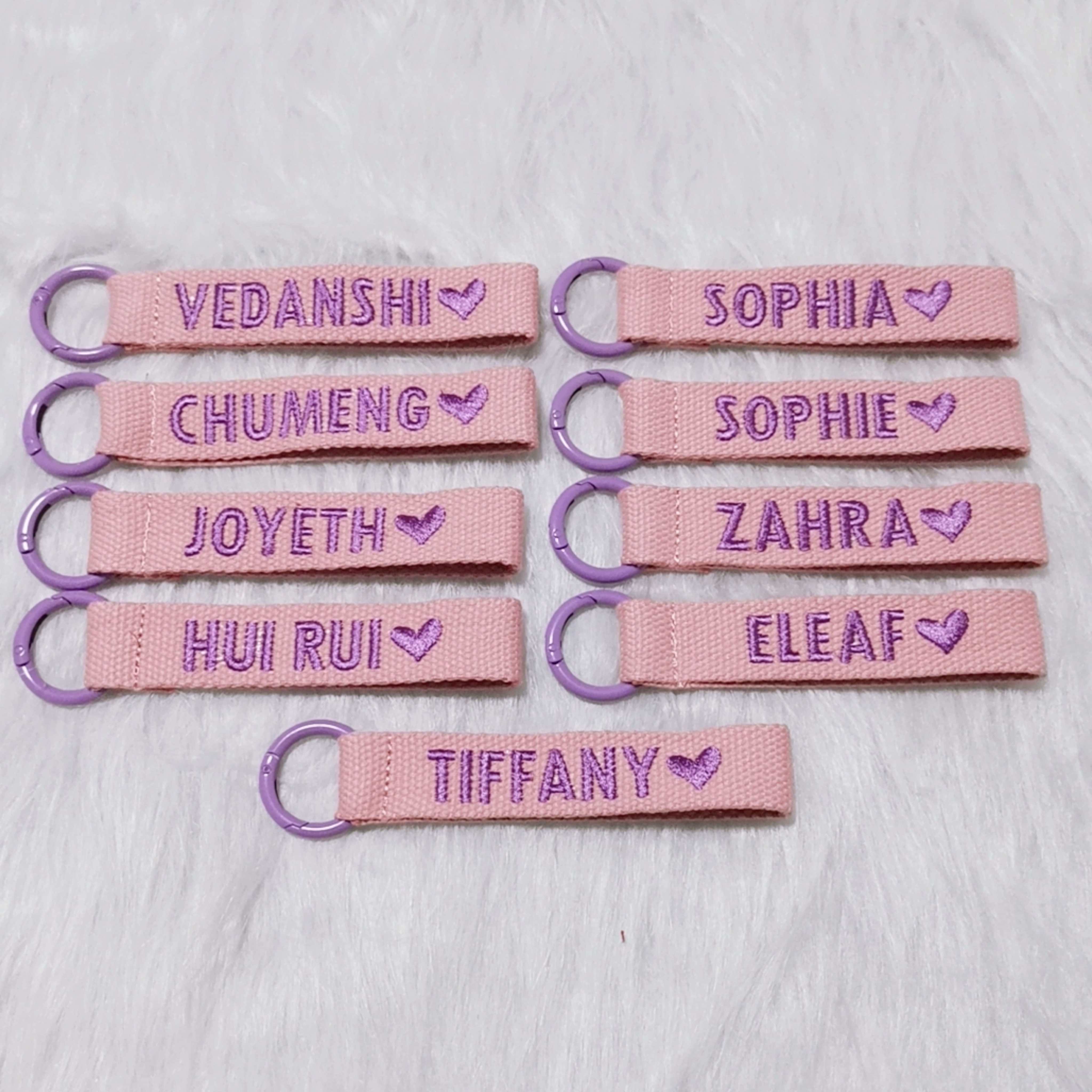Embroidery name tag/bag tag /ID tag/keychain/teacher kids gifts ...