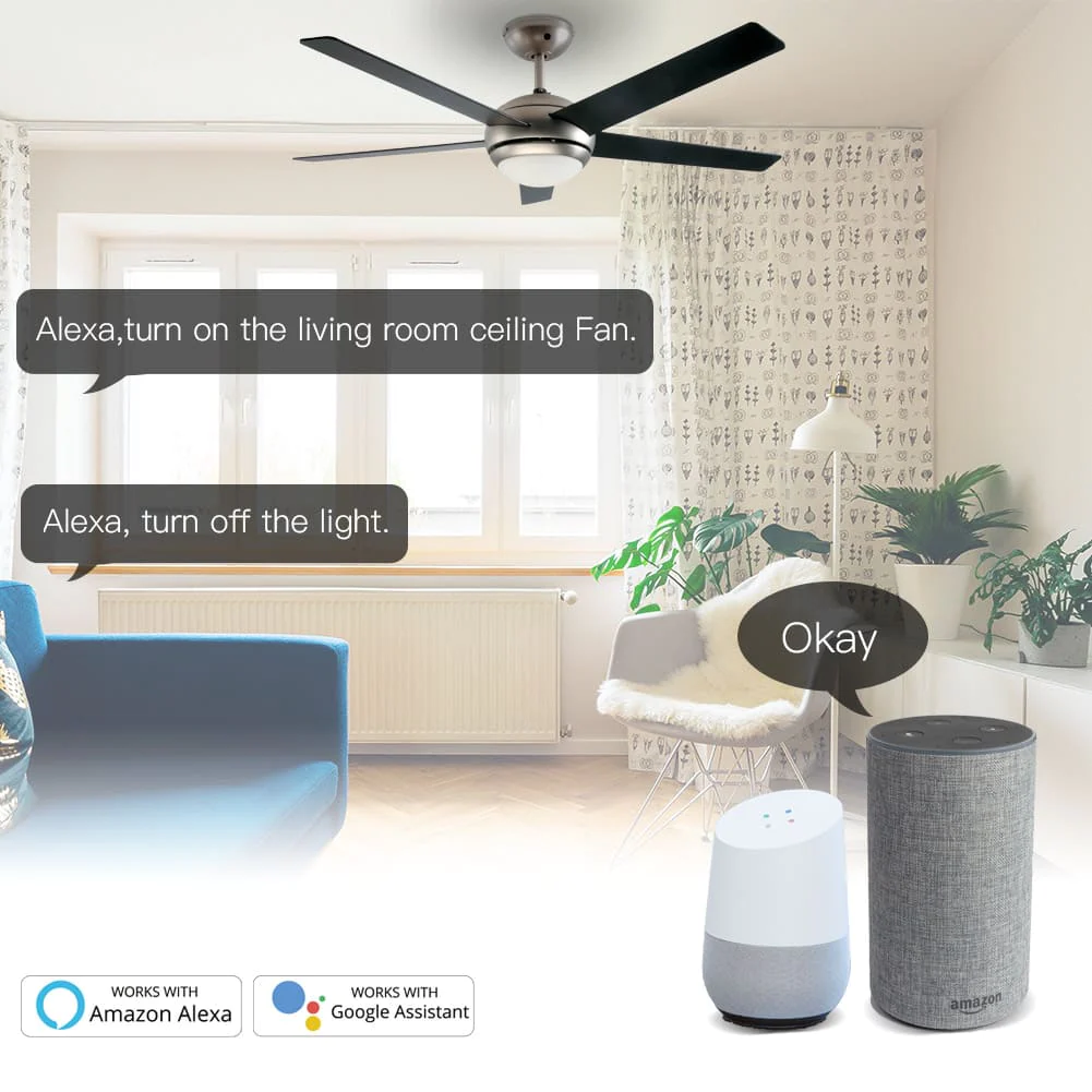 MOES Smart Fan Light Switch, WiFi Speed Control RF Remote Works With ...