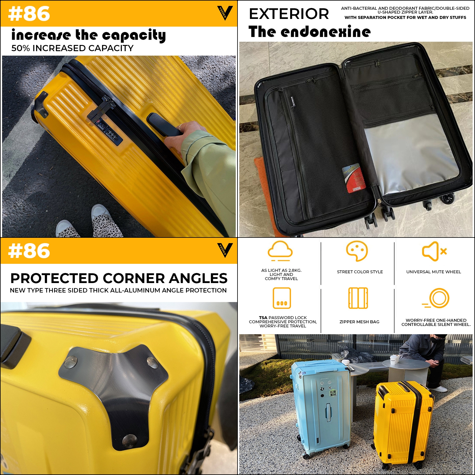 [SG SELLER] LARGE CAPACITY TSA LUGGAGE TRUCK ALUMINUM FRAME ANTI ...