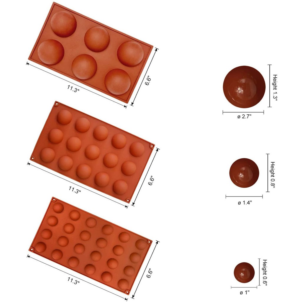 [SG] 24 Silicone Mold Jelly Ball Mould Ball Sphere Silicone Mould Round ...