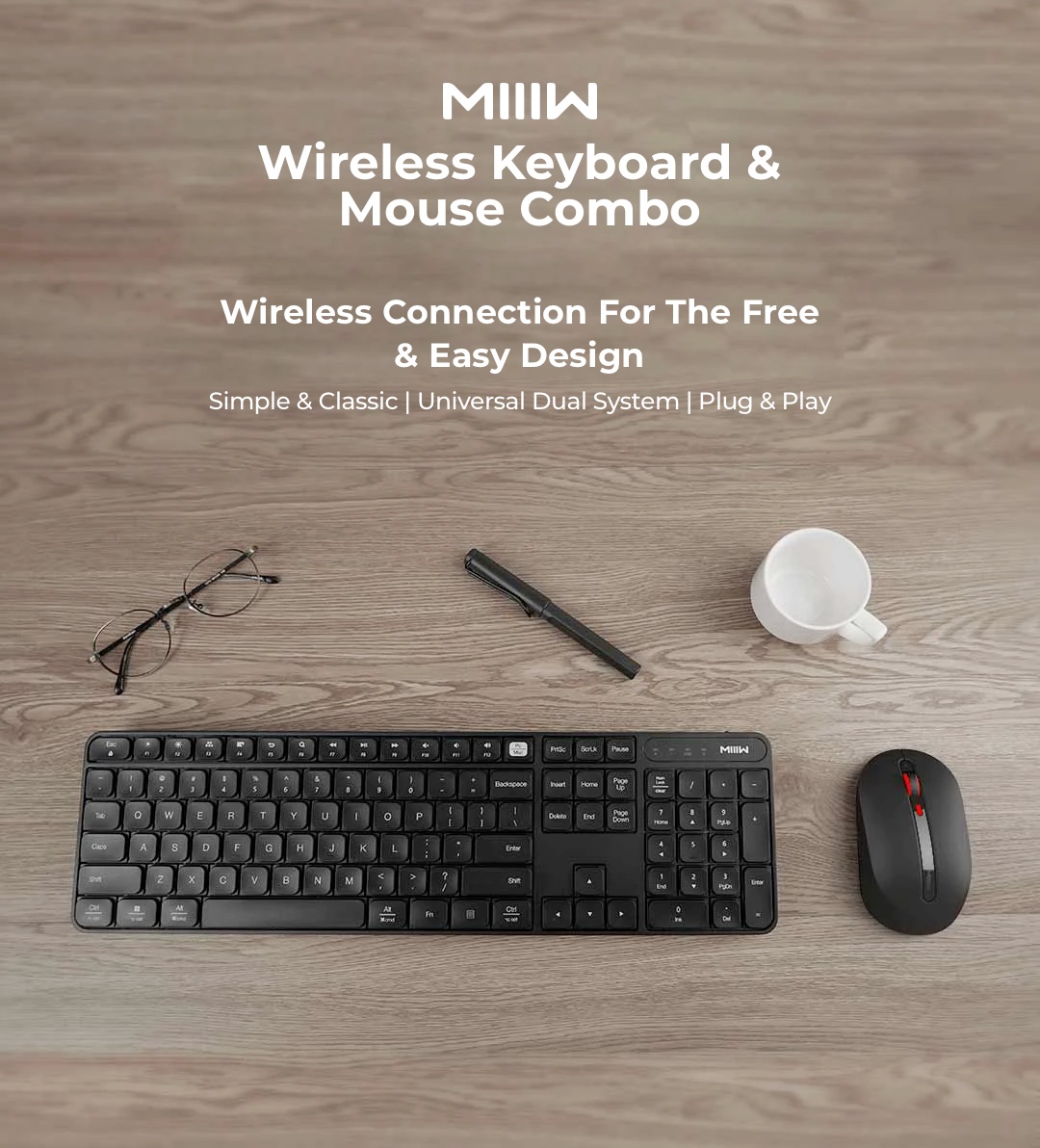 MIIIW Wireless Keyboard And Mouse Combo [ Windows MAC Compatible, 2 ...