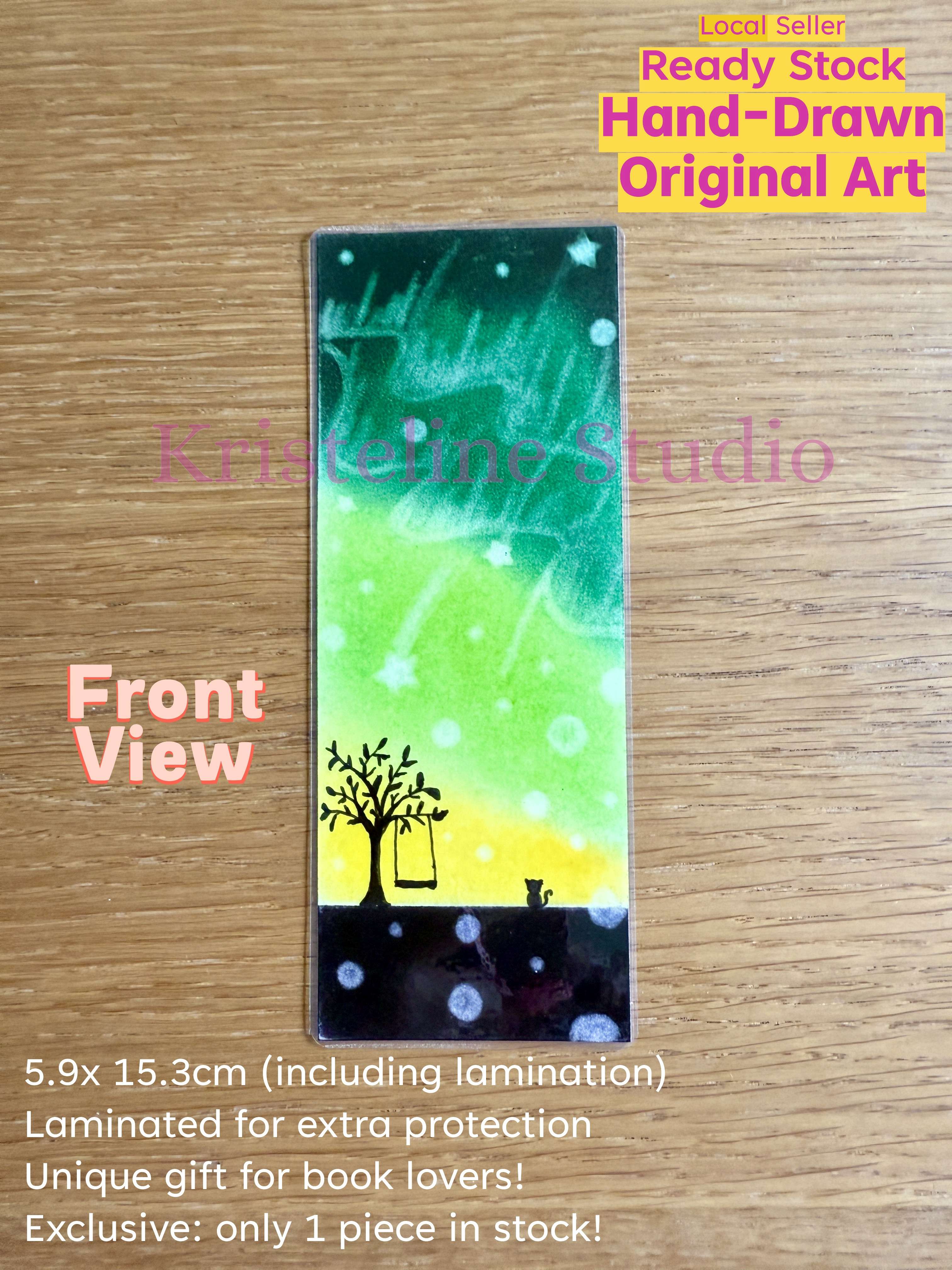 [SG Ready Stock] Pensive Cat with Tree & Swing Handmade Original Art ...