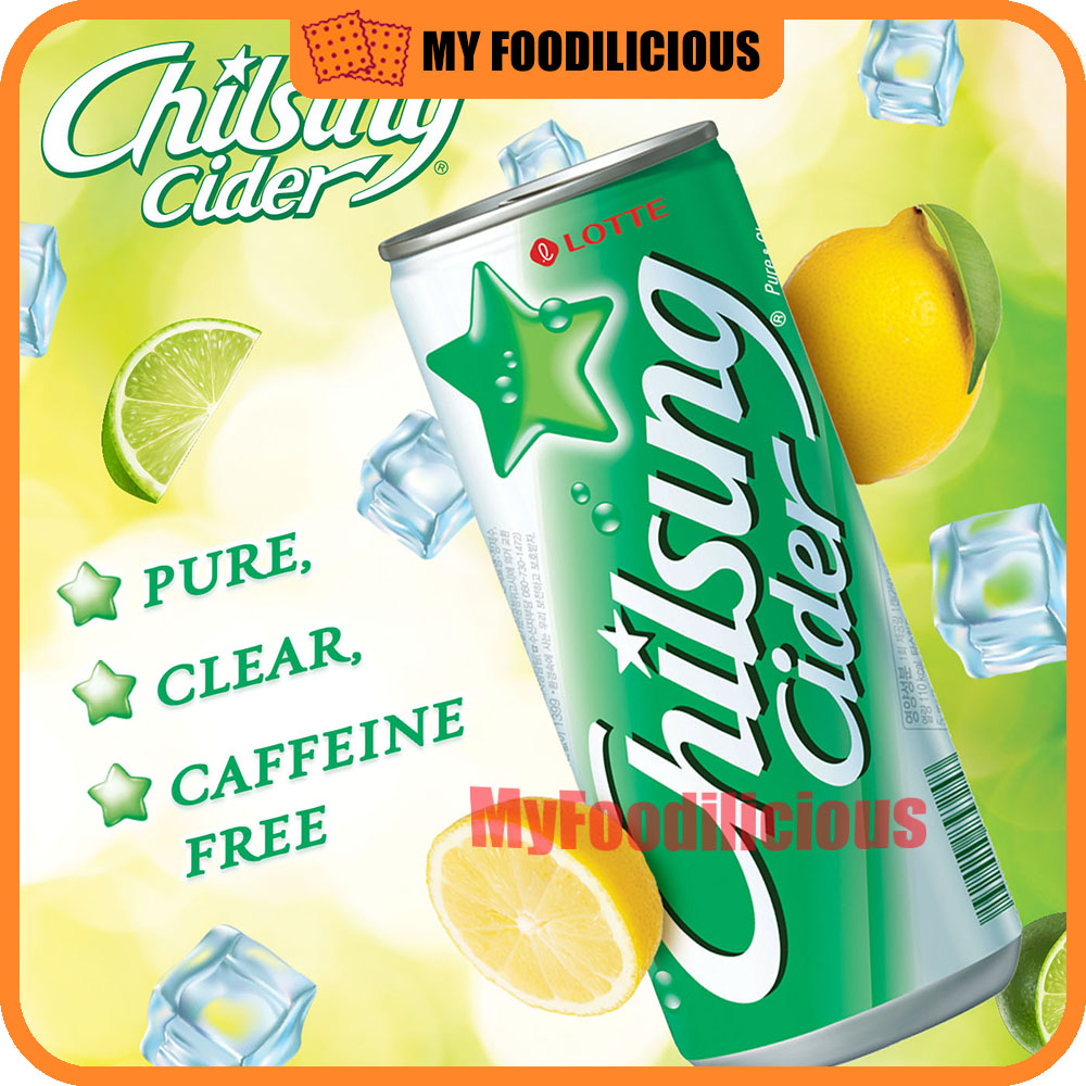 Halal Korea Lotte Chilsung Cider Soda 250ml Korean Sprite Seven Up ...