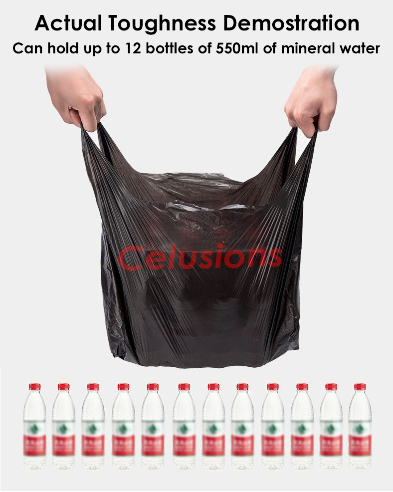 【SG Seller】100pcs ️Thicken Trash Bag With Handle ️Black Plastic Bags ...