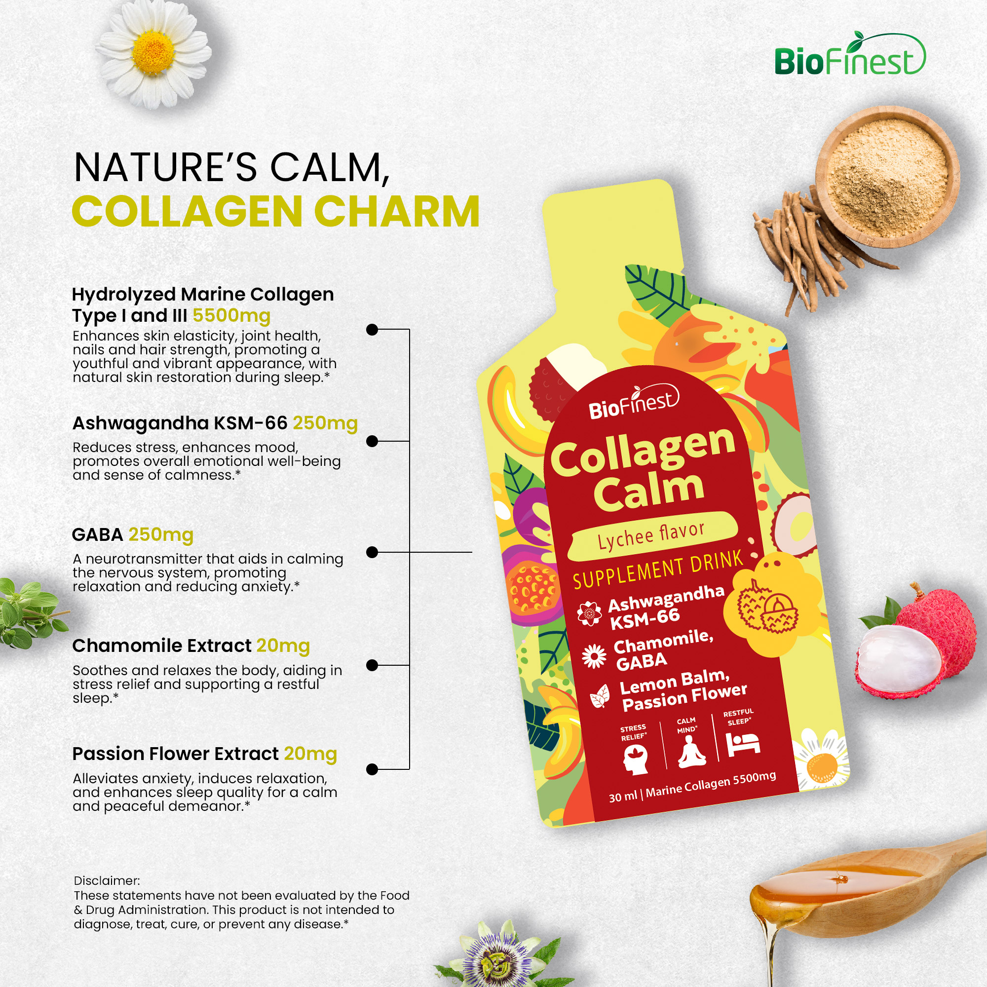 Biofinest Marine Collagen Peptides Drink 5500mg - Beauty Slim Calm ...