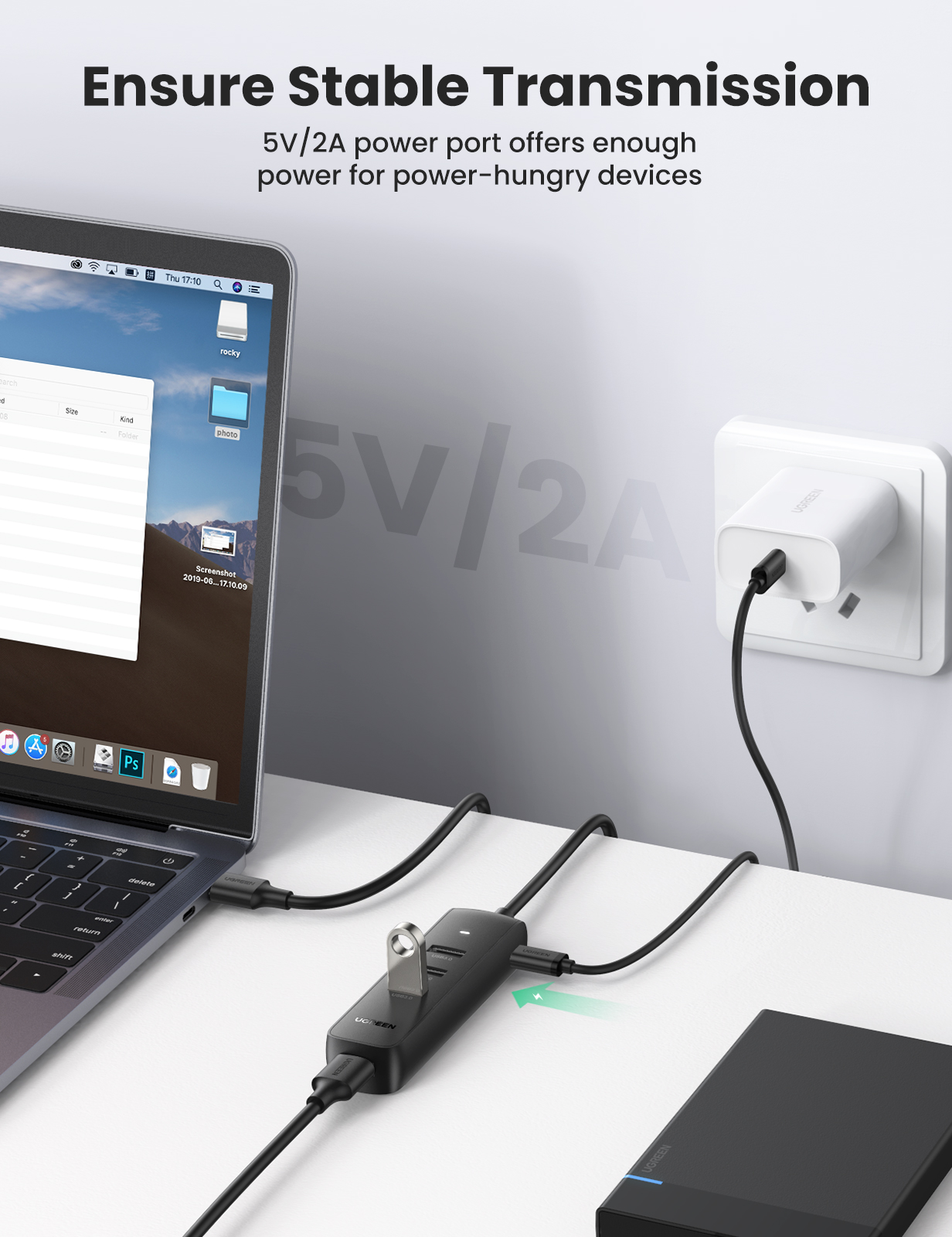 UGREEN 4 Port USB3.0 Hub High speed USB HUB | Shopee Singapore